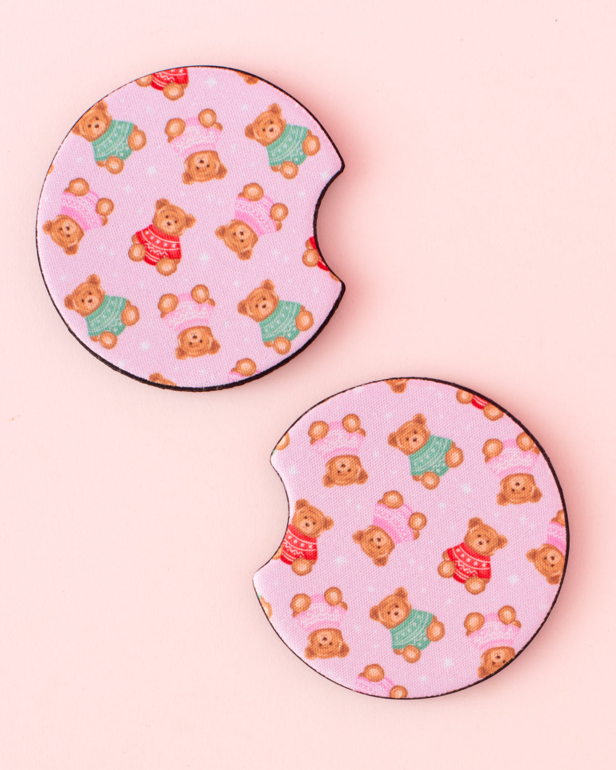 Winter Teddy Bear Car Coasters – Kitsch & Color