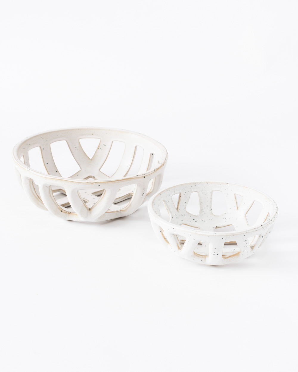 Handmade Stoneware Basket Bowls, Set of 2 – Kitsch & Color