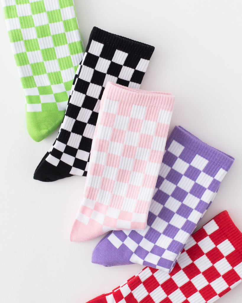 Black And White Checkered Socks